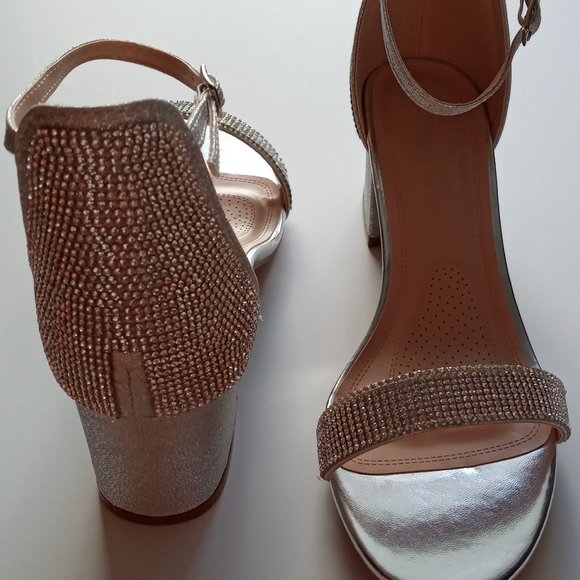 Shoes | Womens Shoes Rhinestone Glitter Silver | Poshmark